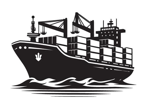 Cargo Ship Vector 9 Thousand Container Ship Vector Front Royalty Free