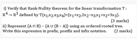 video solution verify that the rank nullity theorem for the linear
