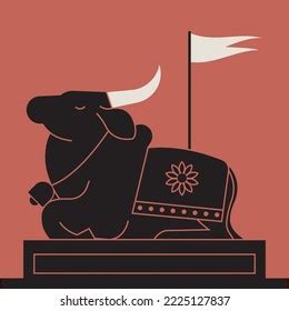 Nandi Bull Lord Shiva Sitting On Stock Vector (Royalty Free) 2225127837 | Shutterstock