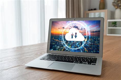Cloud Computing Software For Modish Remote Work Stock Image Image Of