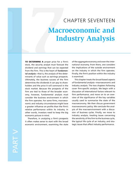 Ch Macroeconomic And Industry Analysis TO DETERMINE A Proper Price For A Firms Stock The