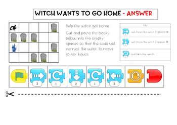 Halloween Coding PACK For Juniors Using Scratch Jr Notes Answer Key