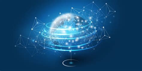 Abstract Blue Cloud Computing Networks Telecommunications Concept Design With Polygonal Mesh