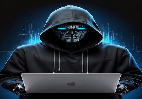 Hacker Using Laptop Hacking The Internet Premium Ai Generated Image