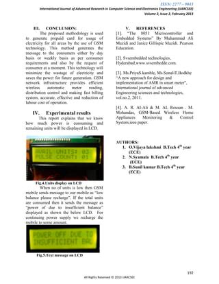Ieeepro Techno Solutions Ieee Embedded Project Prepaid Electricity Billing System PDF