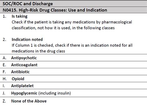 Oasis E New Rules For M2010 High Risk Medications