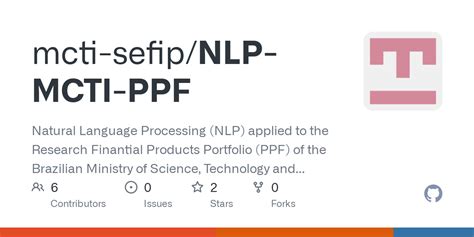 Github Mcti Sefipnlp Mcti Ppf Natural Language Processing Nlp