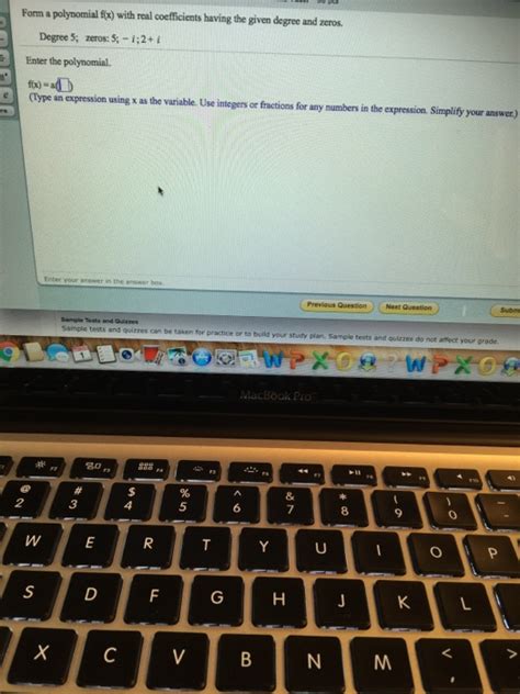 Solved Form A Polynomial Fi X With Real Coefficient Having