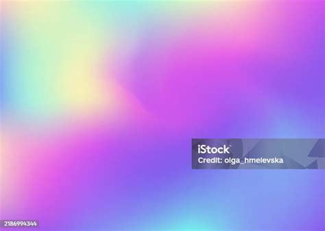 홀로그램 그라데이션 레인보우 카드 트렌디 플라이어 레트로 패턴입니다 핑크 부드러운 배경입니다 블러 홀로그래피 브로셔 홀로그램 텍스처입니다 진주빛 질감 파란색 홀로그램 그라디