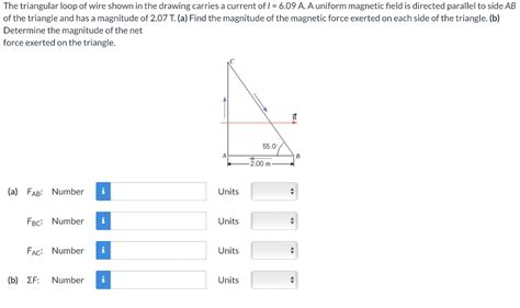 solved the triangular loop of wire shown in the drawing