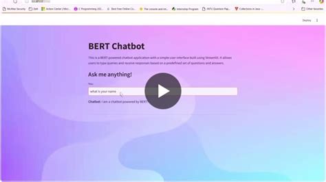 Ai Nlp Machinelearning Chatbot Bert Deeplearning Python