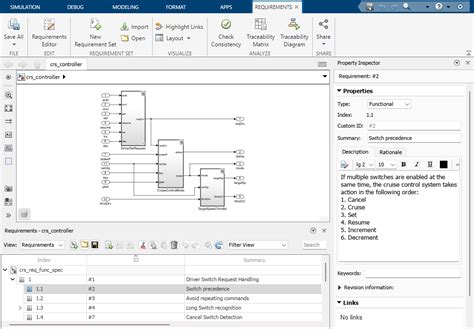 Requirements Manager Manage Requirements And Links In Model MATLAB