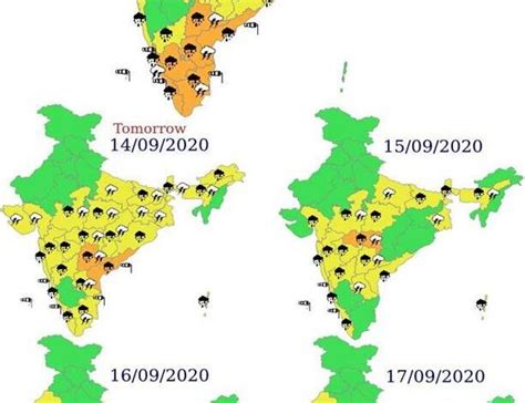 Enhanced Rainfall Activity Over Peninsular India Till 17th September 2020