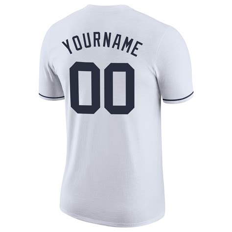 Custom White Navy T Shirt