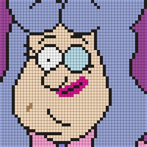 Lazy Susan From Gravity Falls Square Perler Bead Pattern Bead