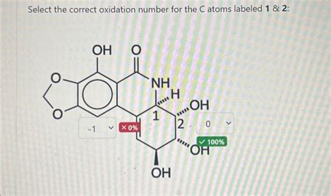 Solved Select The Correct Oxidation Number For The C Atoms