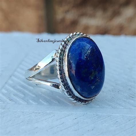 Mens Lapis Silver Rings Etsy Uk