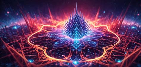 This Image Features A Complex Network Of Interconnected Nodes And Lines Stock Illustration