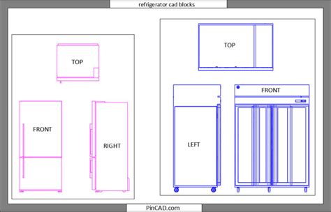 Download Refrigerator Cad Blocks Dwg File For Autocad