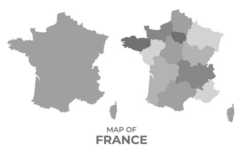 Greyscale Vector Map Of France With Regions And Simple Flat Illustration 36323698 Vector Art At