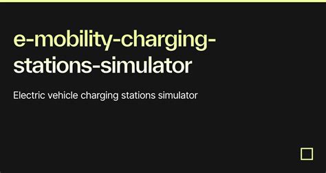 E Mobility Charging Stations Simulator Codesandbox