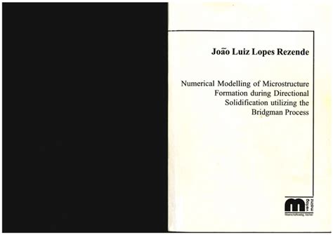 Pdf Numerical Modelling Of Microstructure Formation During Solidification Utilizing The