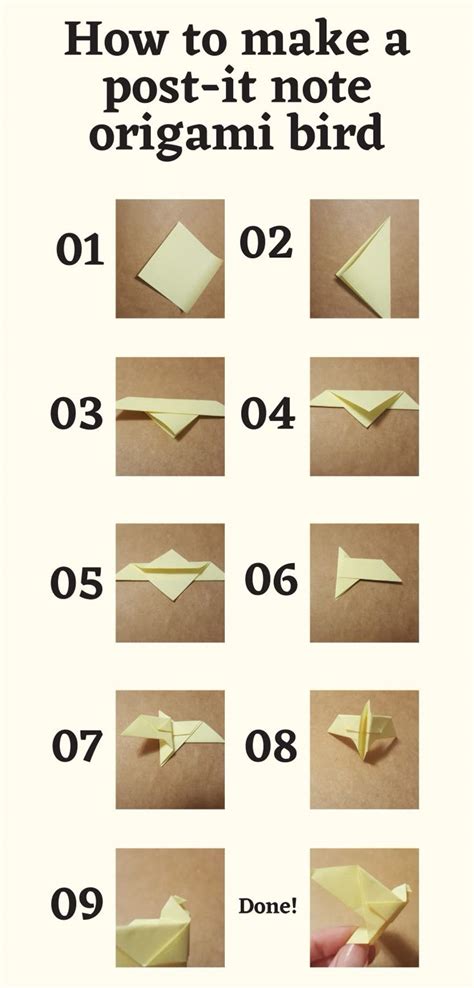 Sticky Note Origami Instructions