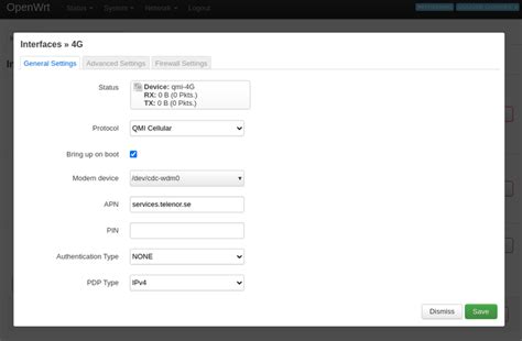 OpenWRT G WWAN Configuration
