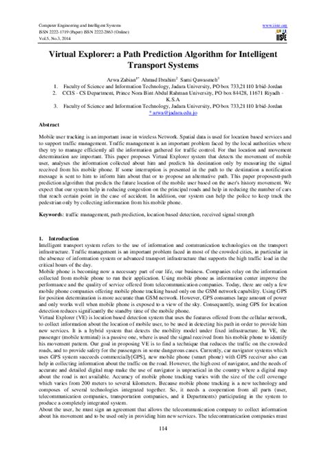 Pdf Virtual Explorer A Path Prediction Algorithm For Intelligent Transport Systems