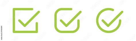 Naklejka Check Box Icon With Correct Accept Checkmark Icons Green Tick Box Check List Circle