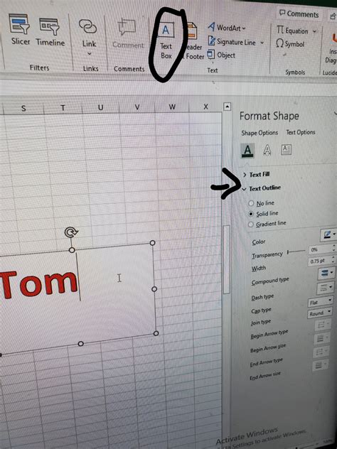 Very Specific Question Regarding Outlining Text Rexcel