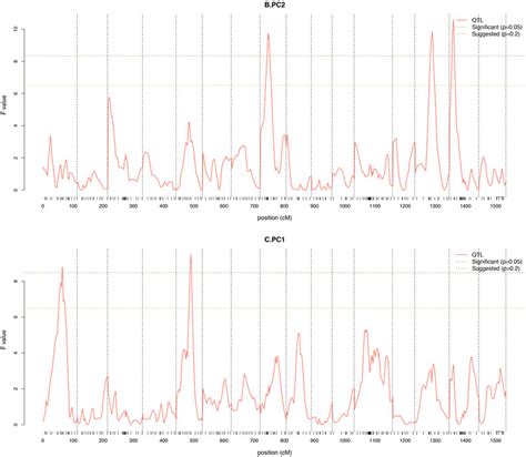 Significant Main Effect Qtl Identified For Pc Phenotypes Bpc2 And