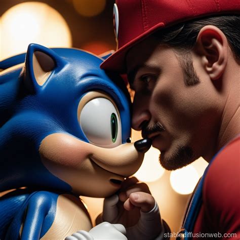 Sonic And Mario S Playful Kiss Stable Diffusion Online