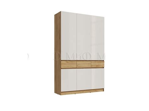 Шкаф Роджина 3 х ств дуб крафт белый глянец купить в Санкт Петербурге Шкафы распашные от