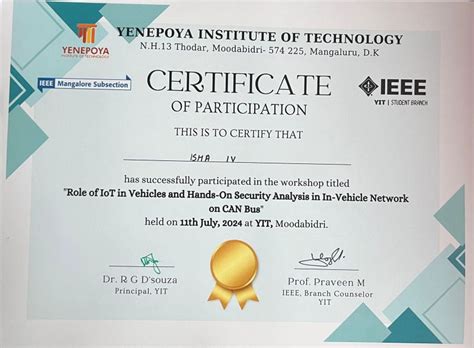 Isha I V On Linkedin I Have Successfully Participated In The Workshop Titled Role Of Iot In