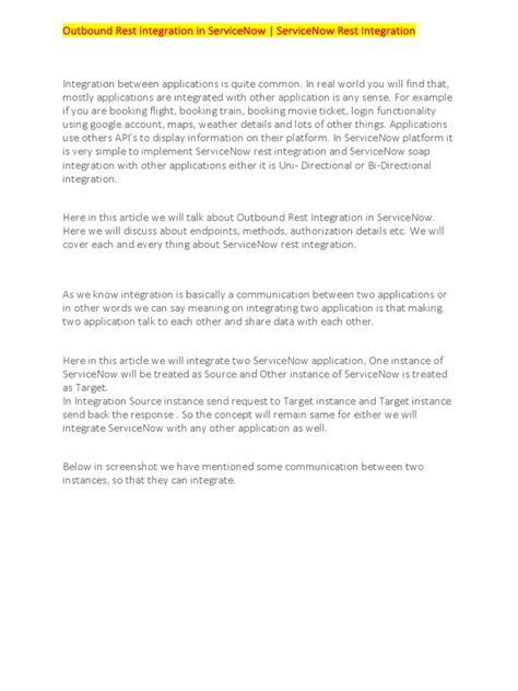 outbound rest integration in servicenow pdf pdf representational state transfer