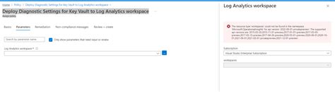 deploy diagnostic settings for key vault to log analytics workspace