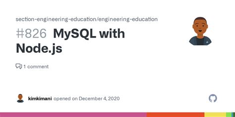 MySQL With Node Js Issue Section Engineering Education Engineering Education GitHub