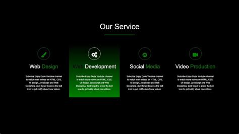 How To Create Service Section On A Website Using Html And Css Youtube