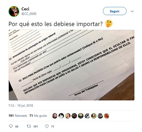 Indignación en Chile le preguntaron en un formulario de trabajo cuándo fue su última