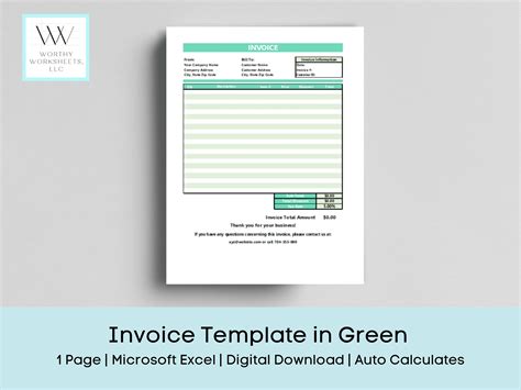Invoice Template Excel Invoice Template Spreadsheet Invoice Form Fillable Invoice Billing