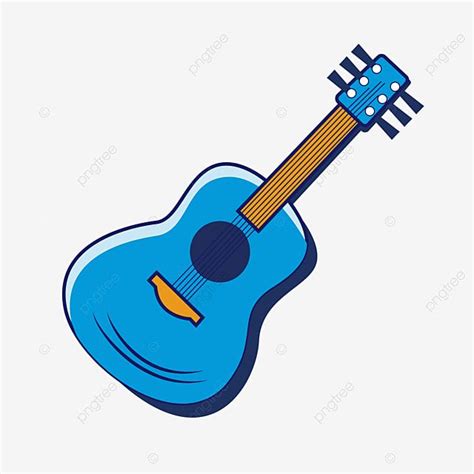 Vector De La Guitarra Azul De Dibujos Animados Png Vector Azul