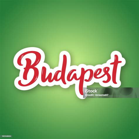 부다페스트헝가리 수도의 이름 글자 손으로 그린 종이에 글자와 스티커 컷 스타일 벡터 일러스트입니다 0명에 대한 스톡 벡터 아트