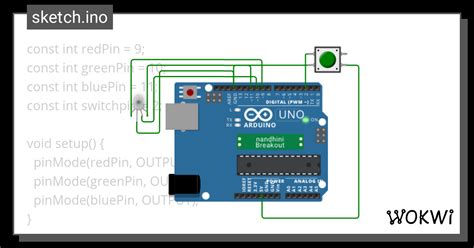 RGB Led With Switch Wokwi ESP STM Arduino Simulator