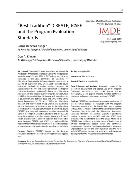 Pdf Best Tradition Create Jcsee And The Program Evaluation Standards