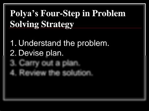 SOLUTION Polya S Problem Solving Strategy Studypool