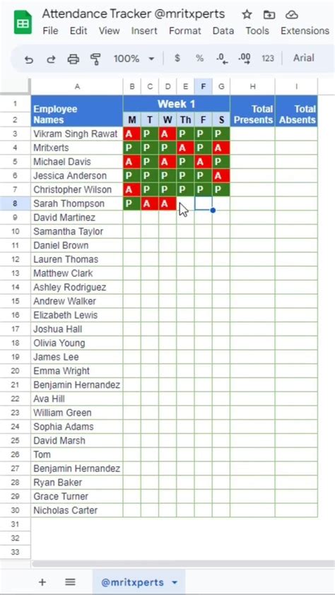 Create An Attendance Sheet With Checkbox In Google Sheets