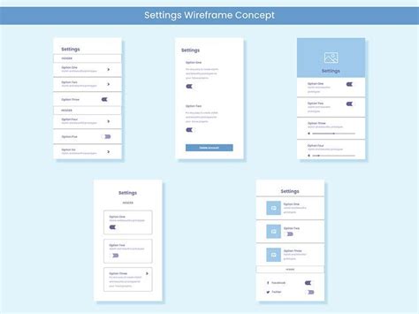 android and ios settings wireframe concept wireframe concept ios