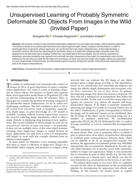 unsupervised learning of probably symmetric deformable 3d objects from