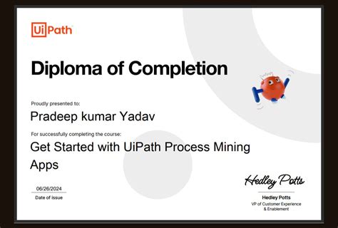 I Have Complete The Course Successfully Process Mining Apps Uipath